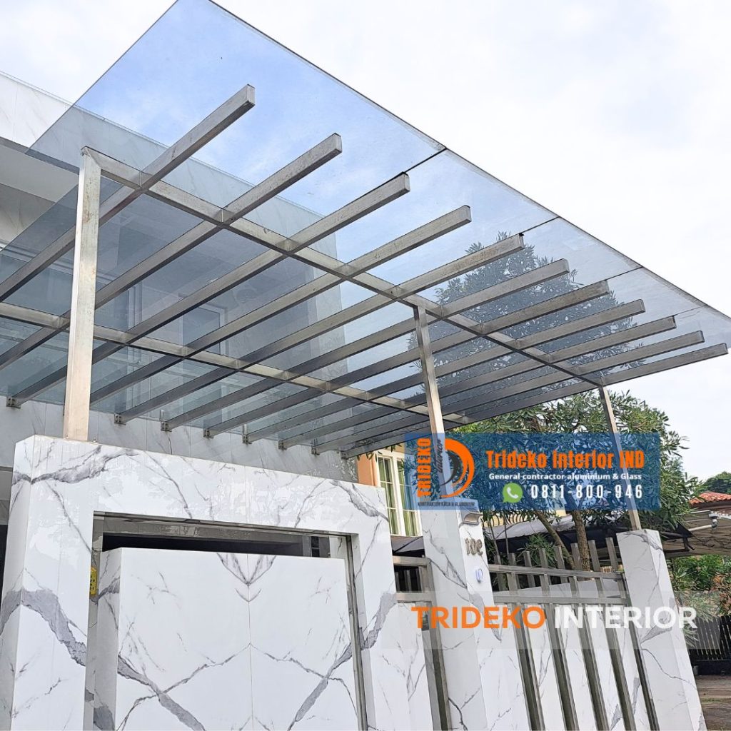 Kanopi Kaca Rangka Stainless Steel 2025, Hub 0811-800-946
